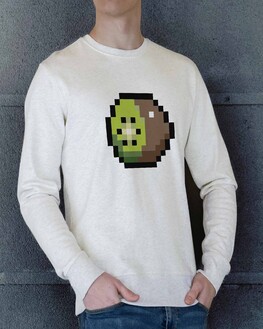 Sweat Pixel Cerise - Coupe Homme | Grafitee