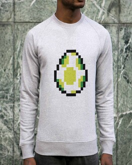 Sweat-shirt Pixel Yoshi - Sweat Oeuf Yoshi de Mario | Grafitee
