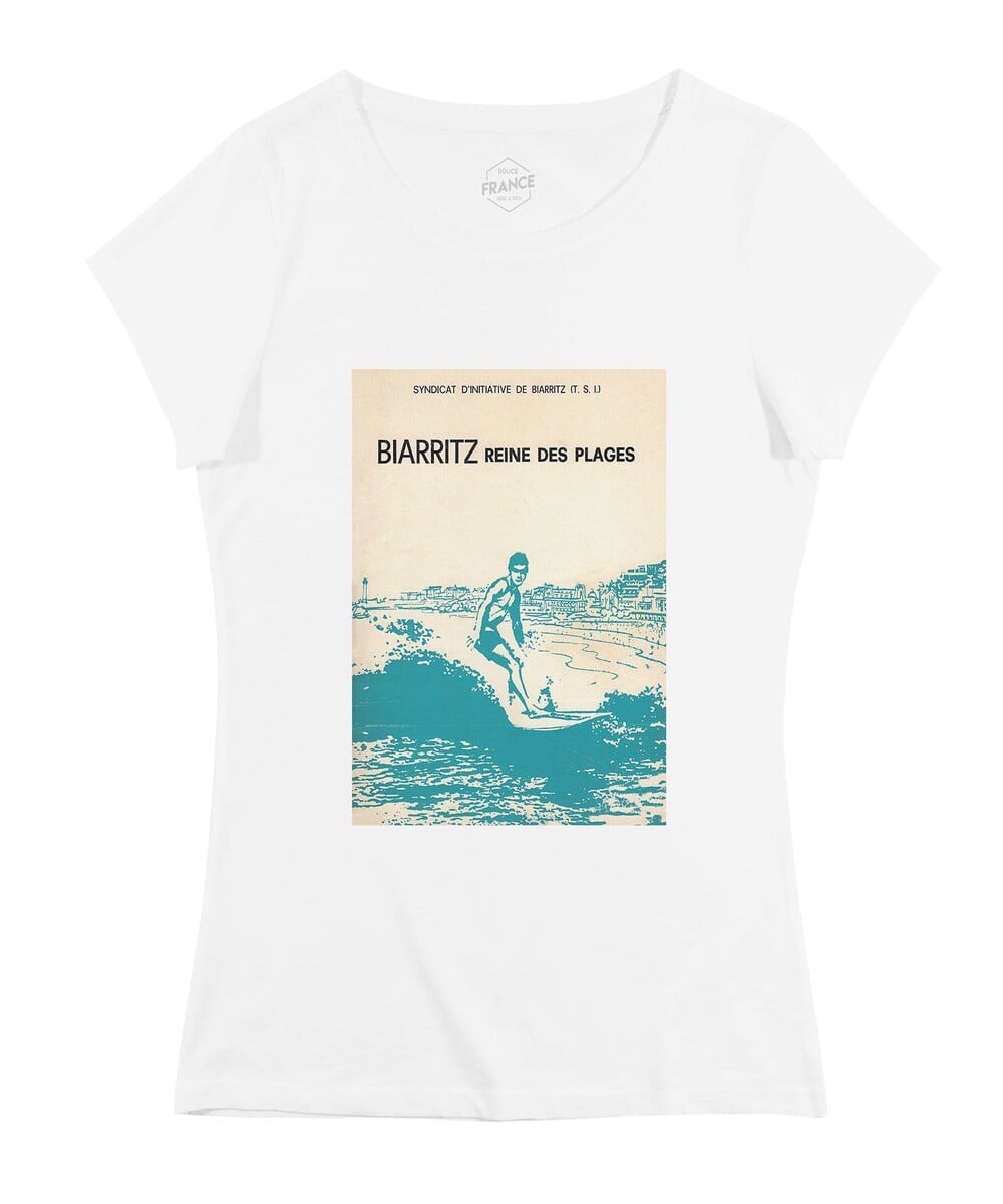 T-shirt Femme Biarritz Reine Des Plages | Grafitee