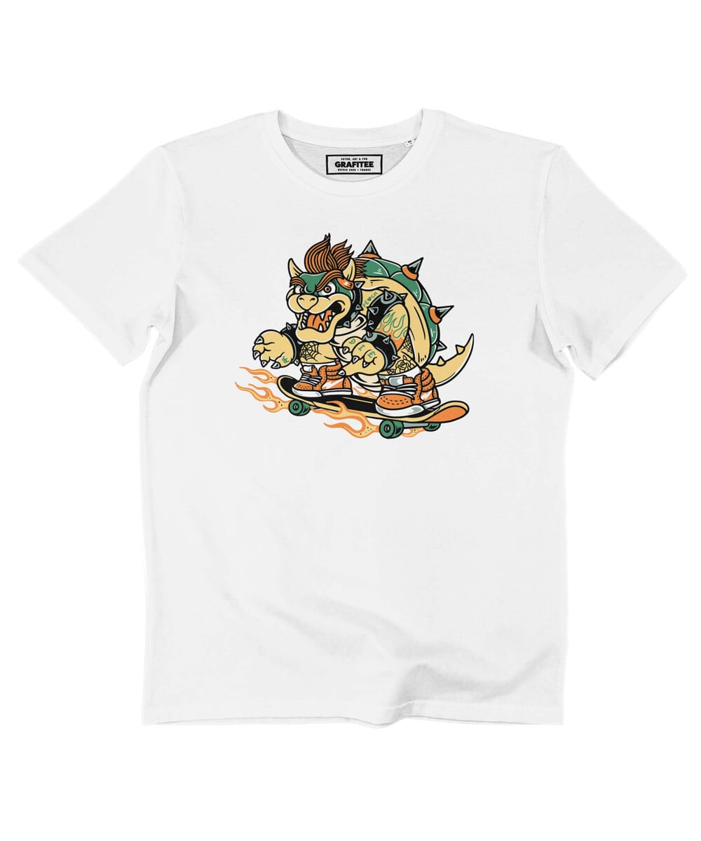 T-shirt Bowser Skate - Roi des Koopas en Skateboard | Grafitee