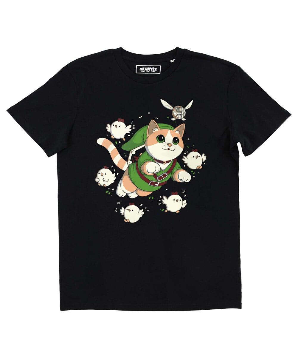 T-shirt Flying Link Cat - Jeux-vidéos Zelda Nintendo et petit Chat
